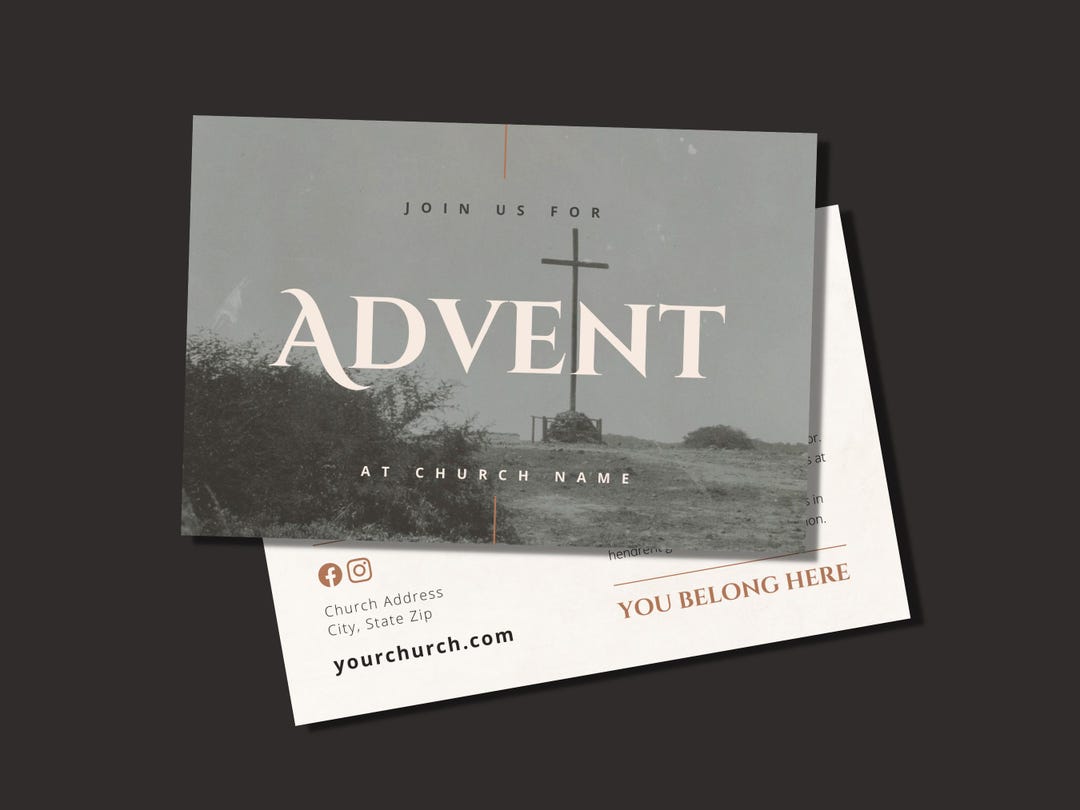 Christmas Advent Church Flyer Template | Holiday Worship Invitation ...