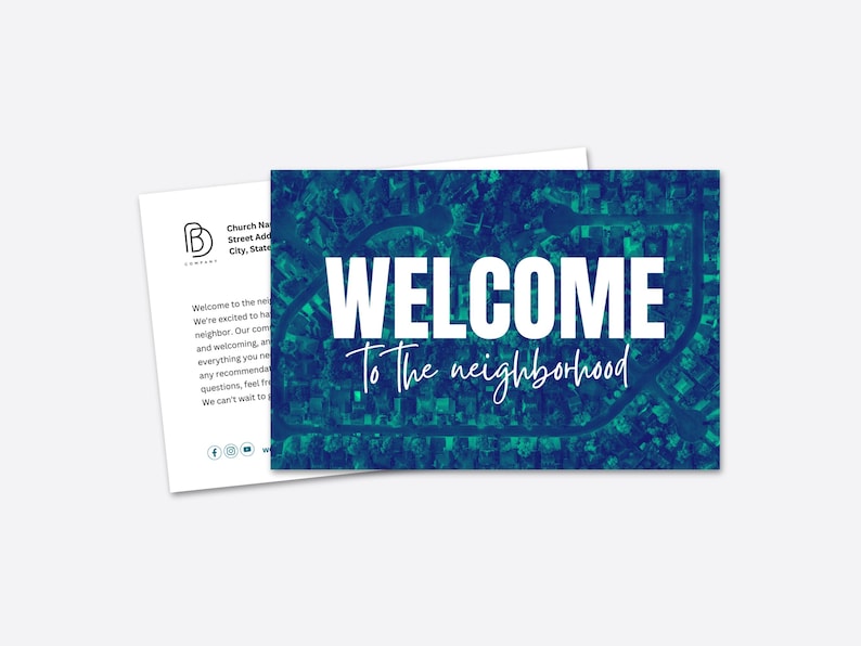 Customizable Promotional Mailer Neighborhood Welcome Card Church Flyer ...