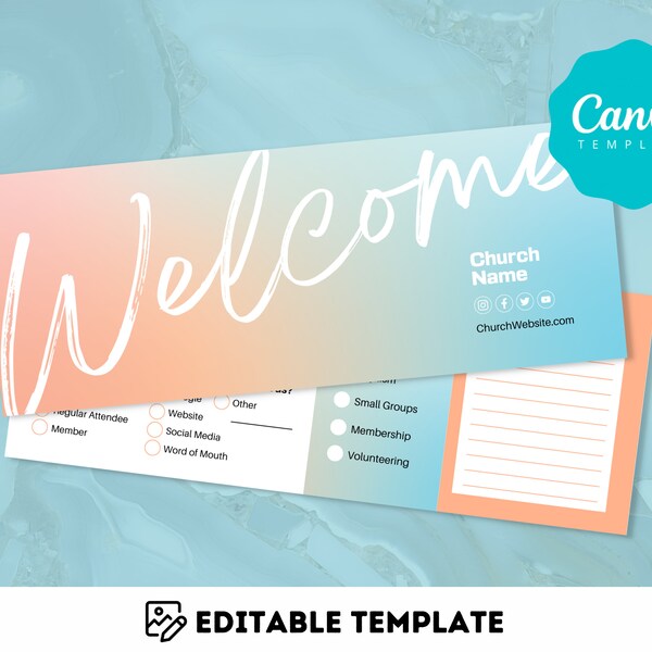 Church Connection Card Editable - Etsy