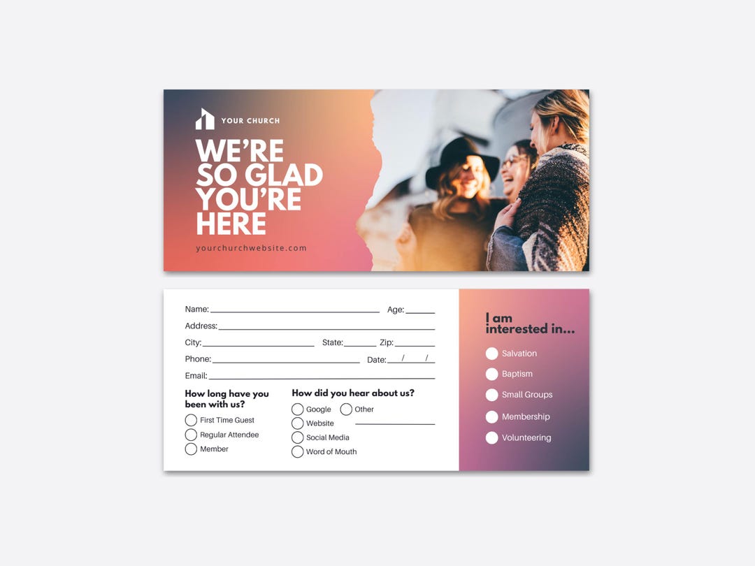 Editable Church Welcome Card Template: Customizable Connection Packet ...