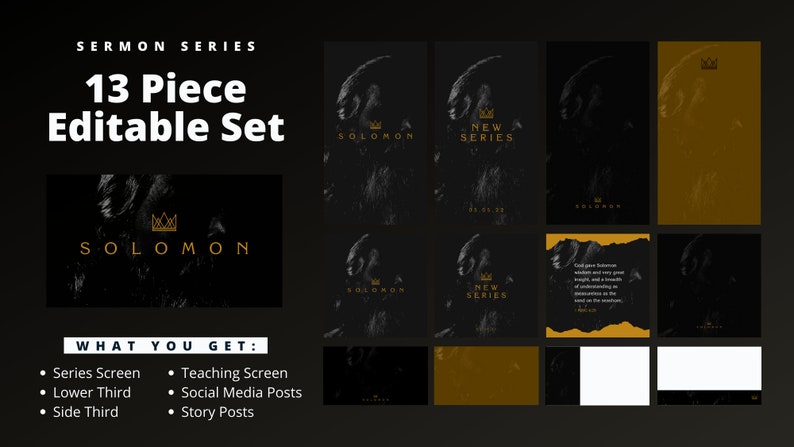 Sermon Series Package, Editable Slides and Social Graphics for Churches ...