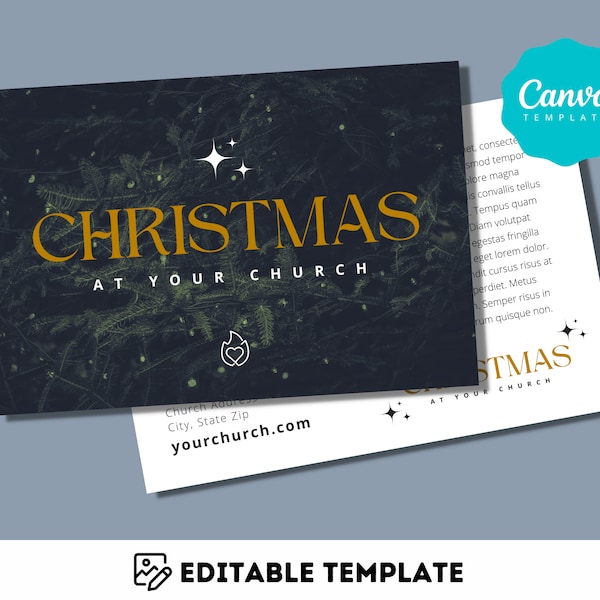 Christmas Church Service Invitation - Etsy