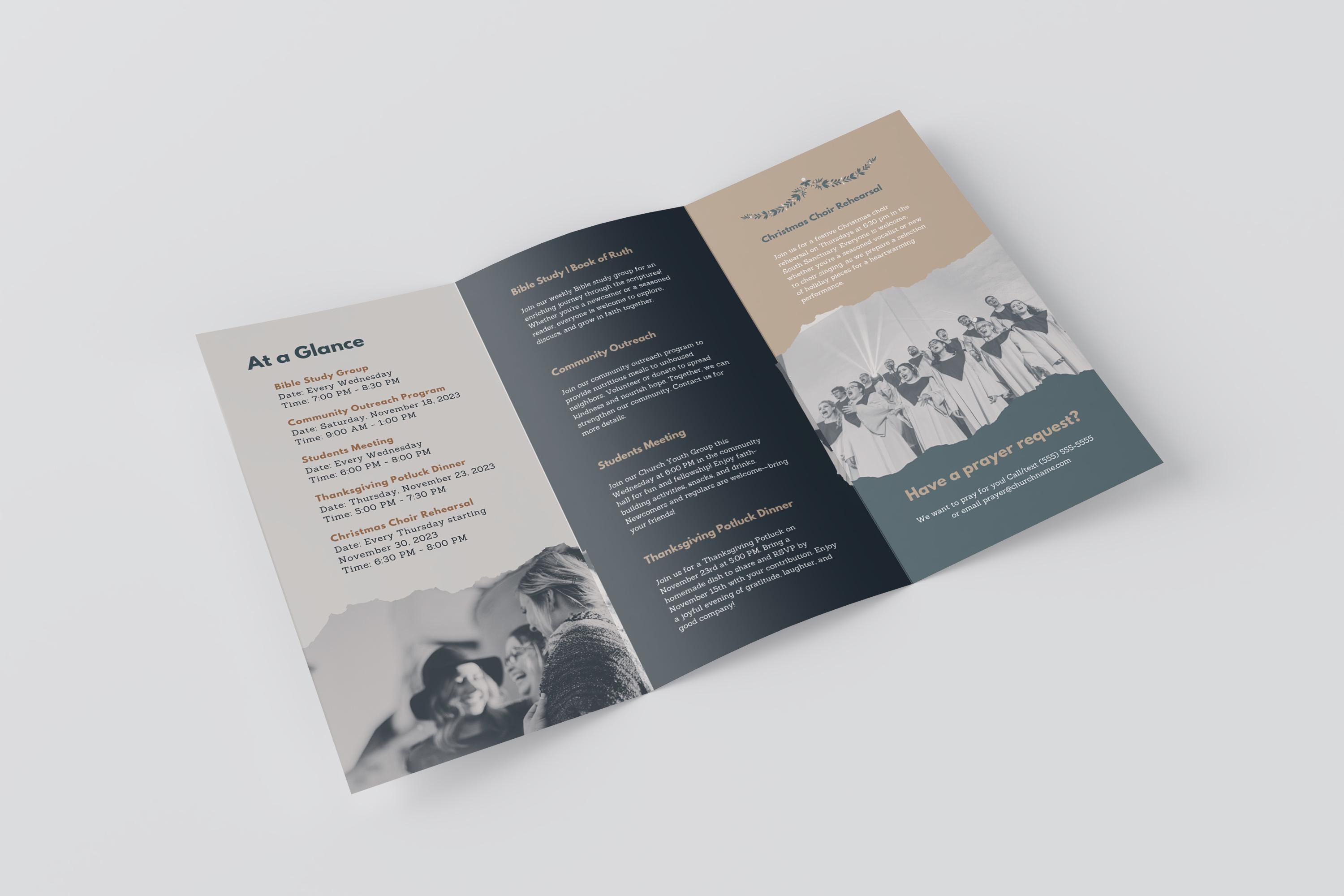 Modern Church Bulletin Template Design for Canva Printable Order of ...