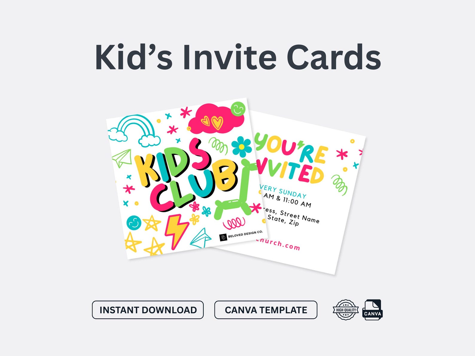 Kids Ministry Invitation - Fully Editable Canva Template for Church ...