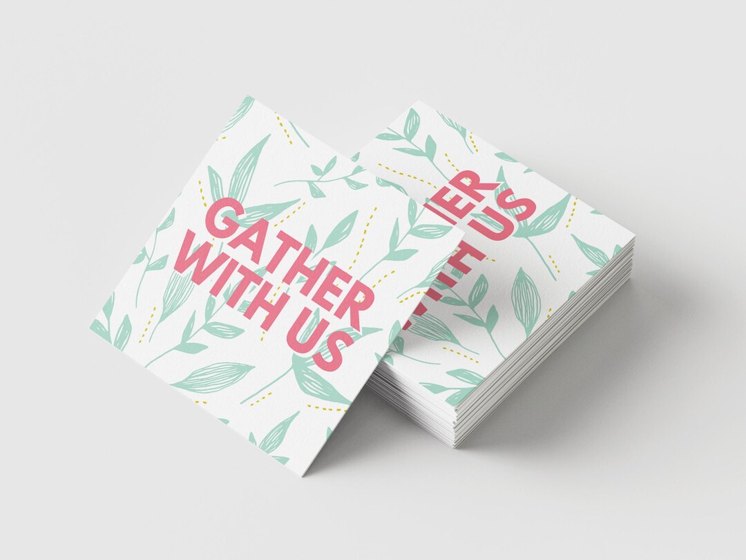 Printable Outreach Postcard Design, Modern Ministry Welcome Graphic ...