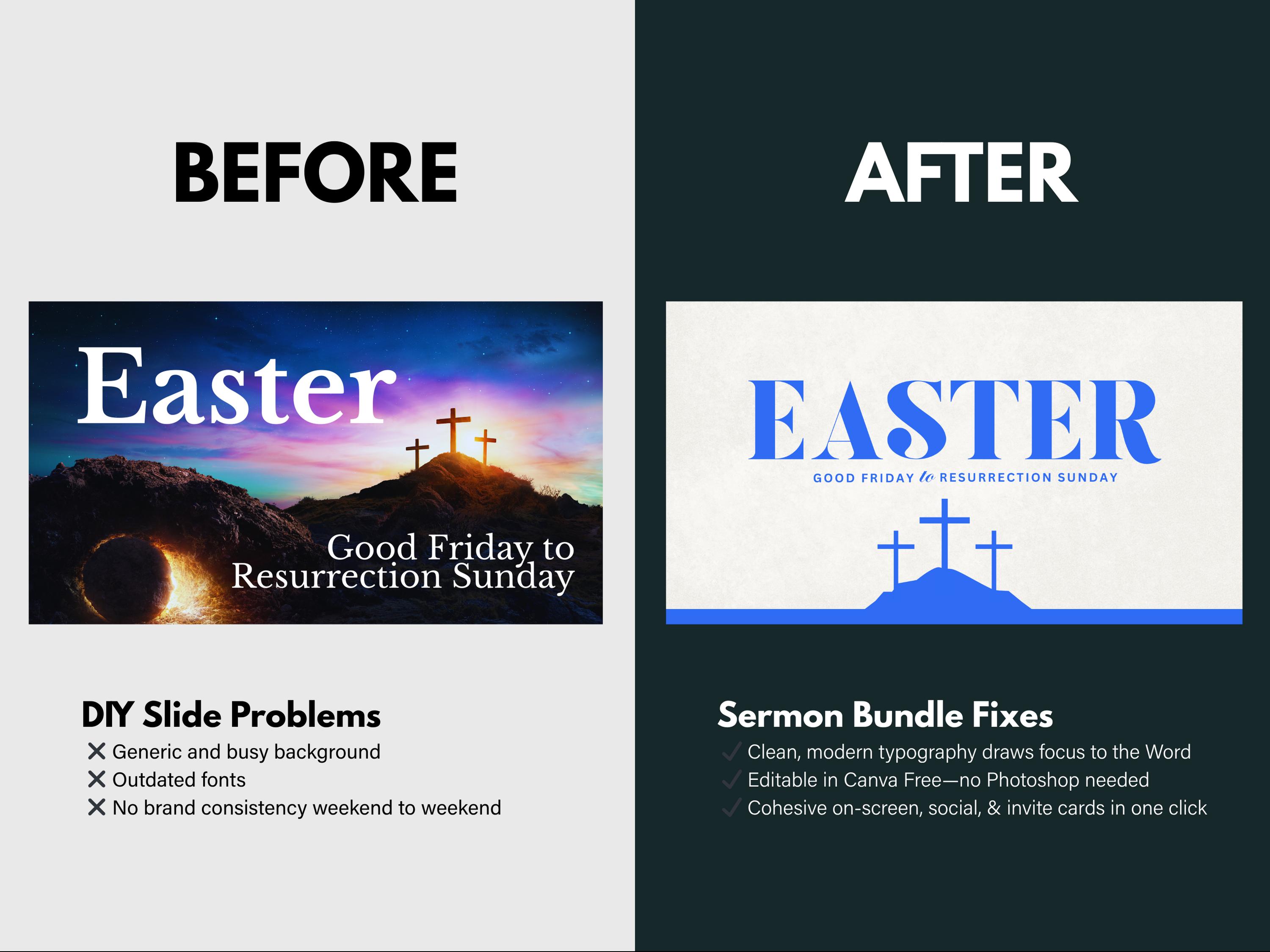 Resurrection Sunday Church Graphics Bundle | Easter Sermon Series Canva ...