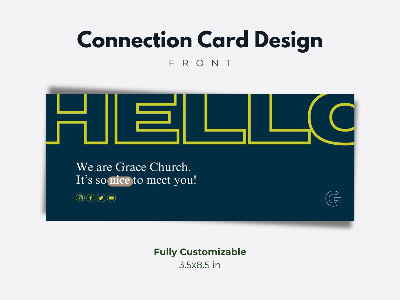 Church Connection Card for First-time Guests – 3x8 Inch Welcome Card to ...