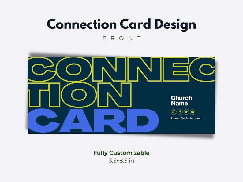 Connect Card for First Time Visitor Canva Template for Church Welcome ...