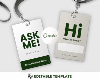 Editable ID Badge Template: Canva Lanyard Design (digital Download) - Etsy