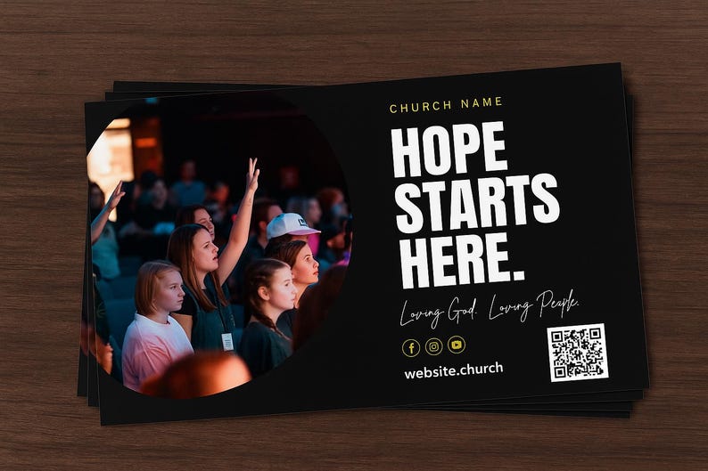 Modern Church Mailer Canva Template: Welcome Postcard (9x6 Inches ...