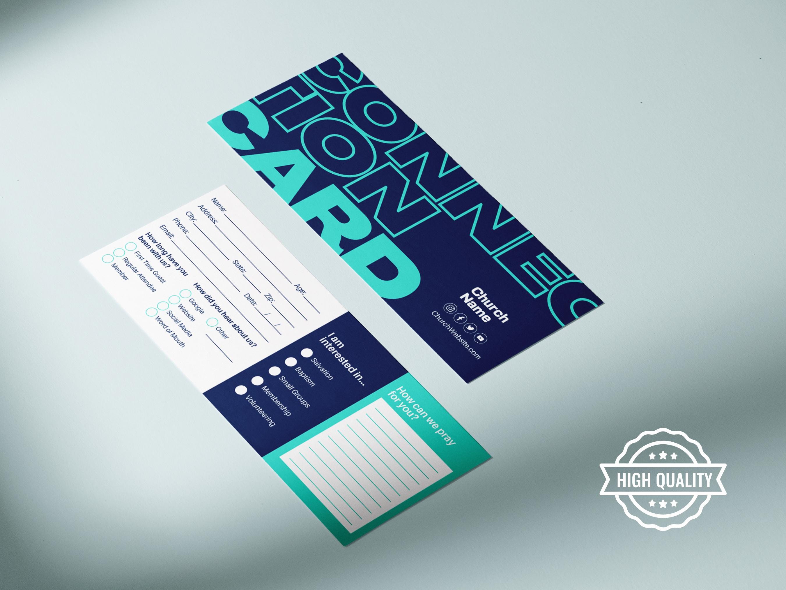 Editable Church Connect Card Template: Canva Design for New Visitors ...