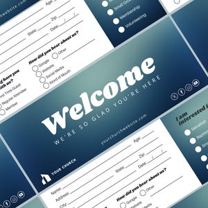 Editable Church Connect Card Template: First Time Visitors (canva ...