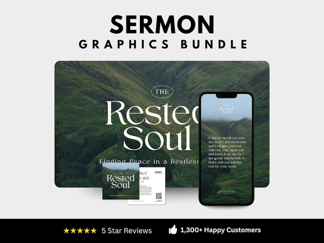 Sermon Series Graphics Bundle – Editable Canva Templates for Church ...