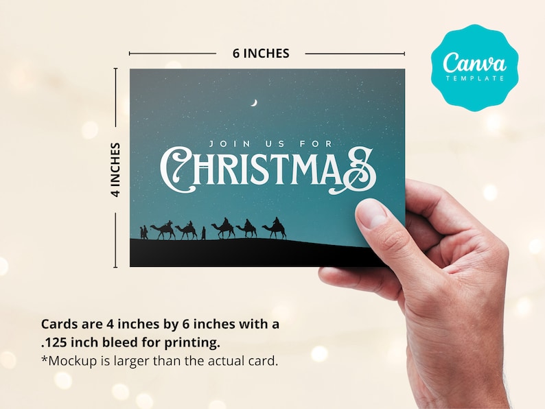 Christmas Invitation, 6x4 Inch Invitation, Advent Invite for Churches ...