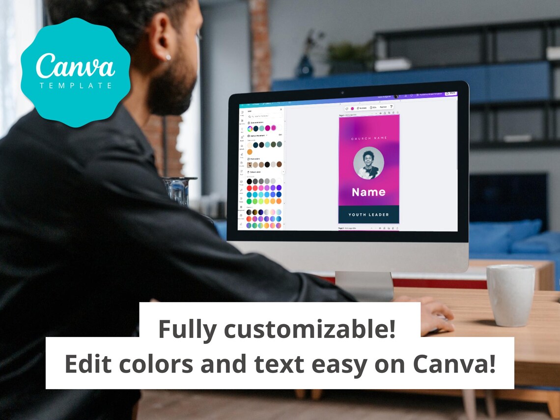 Editable ID Badge Template: Canva Lanyard Design (digital Download) - Etsy