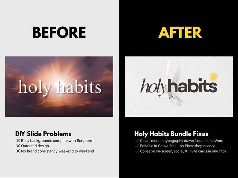 Editable Church Graphics Bundle: Holy Habits Sermon Series (canva ...