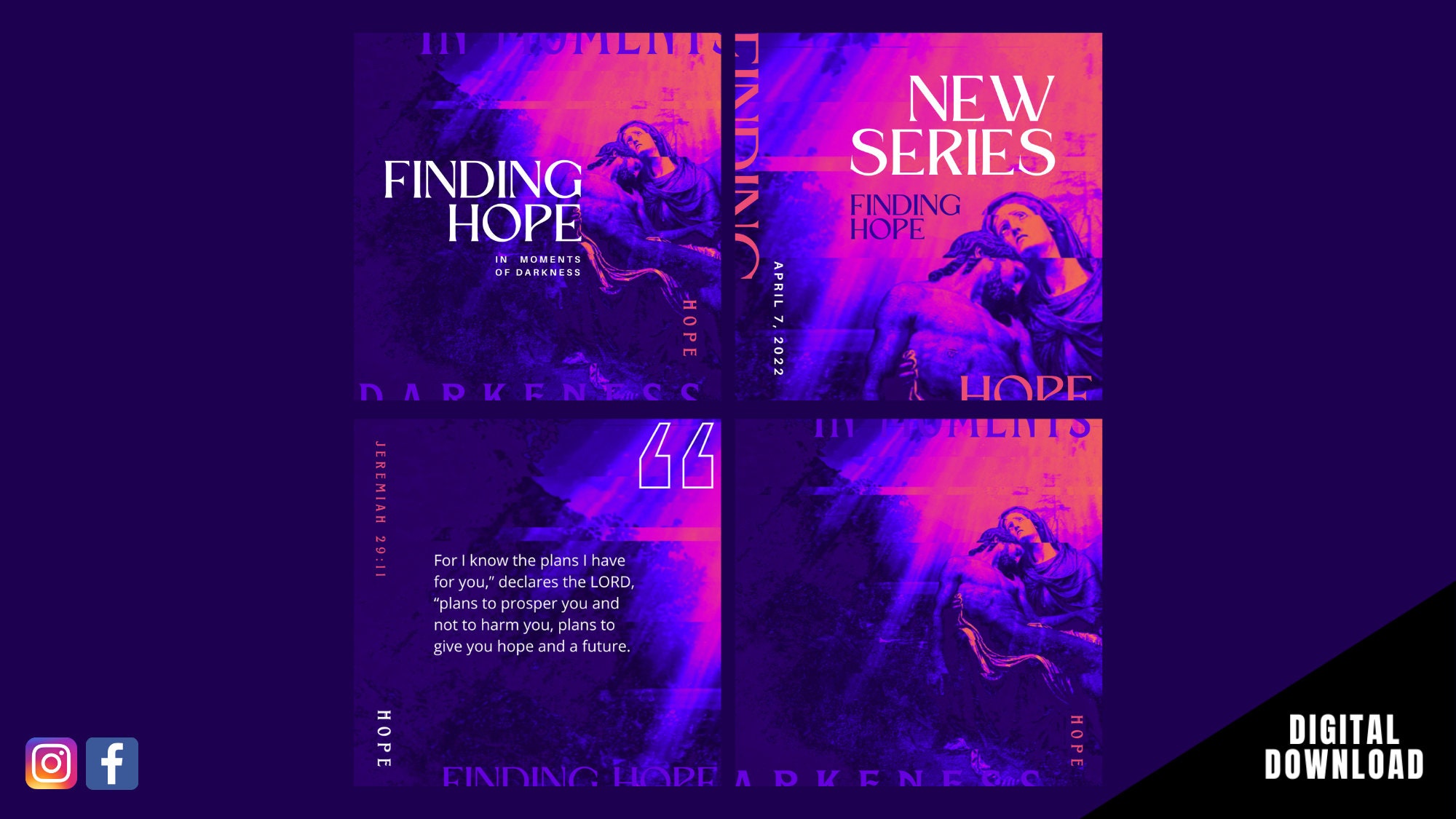 Editable Sermon Series Graphics Finding Hope Social Media - Etsy