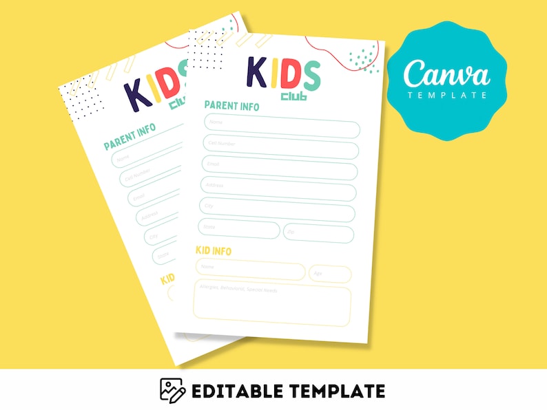 Kids Ministry Connection Card: Editable Church Invite Template (canva ...