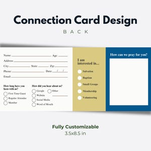 Editable Church Welcome Card Template for New Visitors | Customizable ...