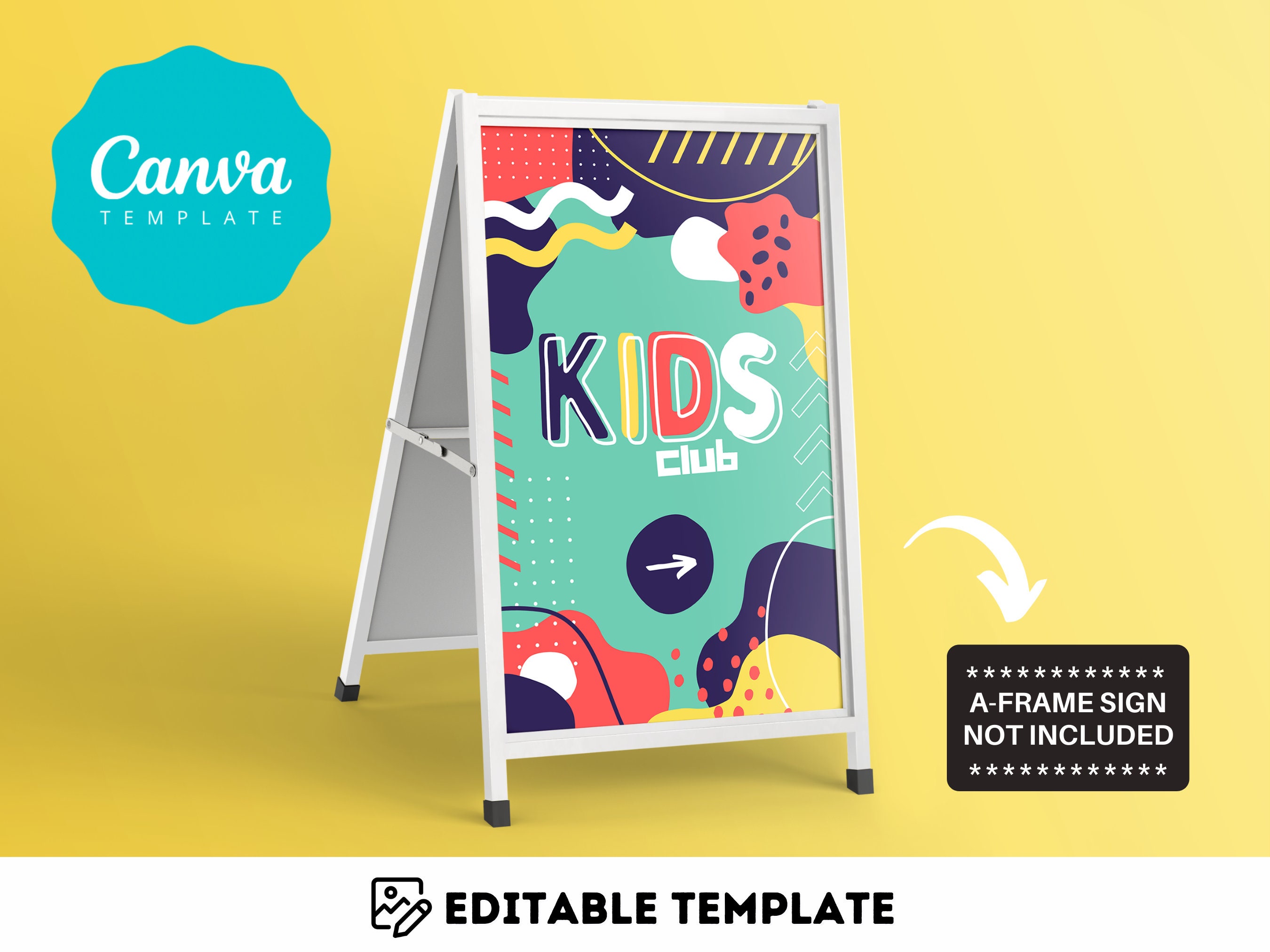 Customizable Kids Ministry A-frame Church Sign Template - 24x36in ...