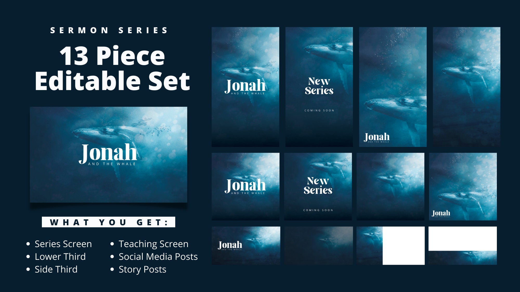 Sermon Series Graphics | Jonah Church Presentation Screens and Social ...