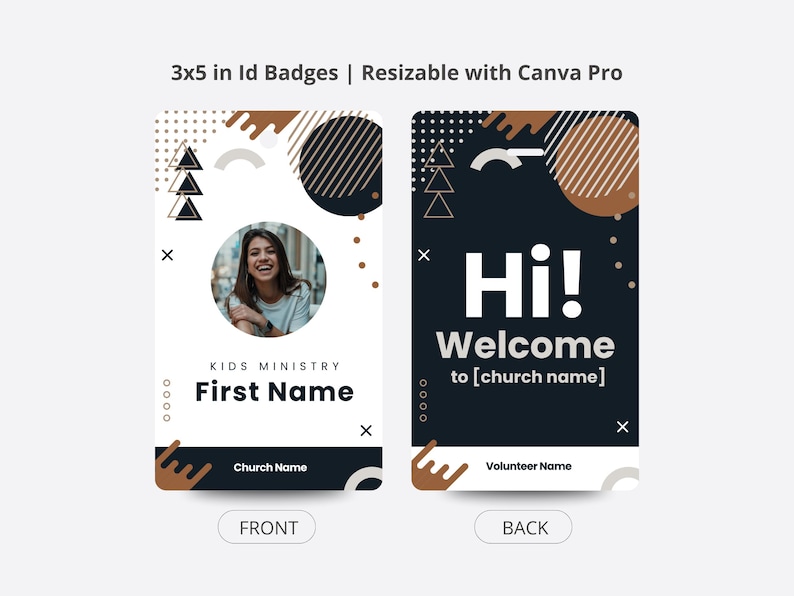Editable Canva ID Badge Template: 3x5 Lanyard (digital Download) - Etsy