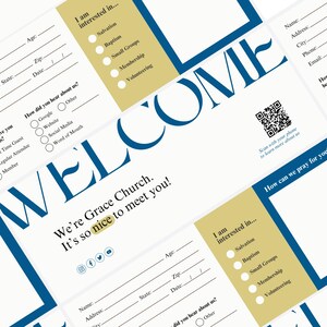 Editable Church Welcome Card Template | Canva Visitor & Connect Card 3× ...
