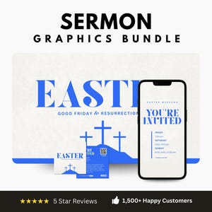 Easter Resurrection Sunday Sermon Series • Canva Church Graphics Kit ...