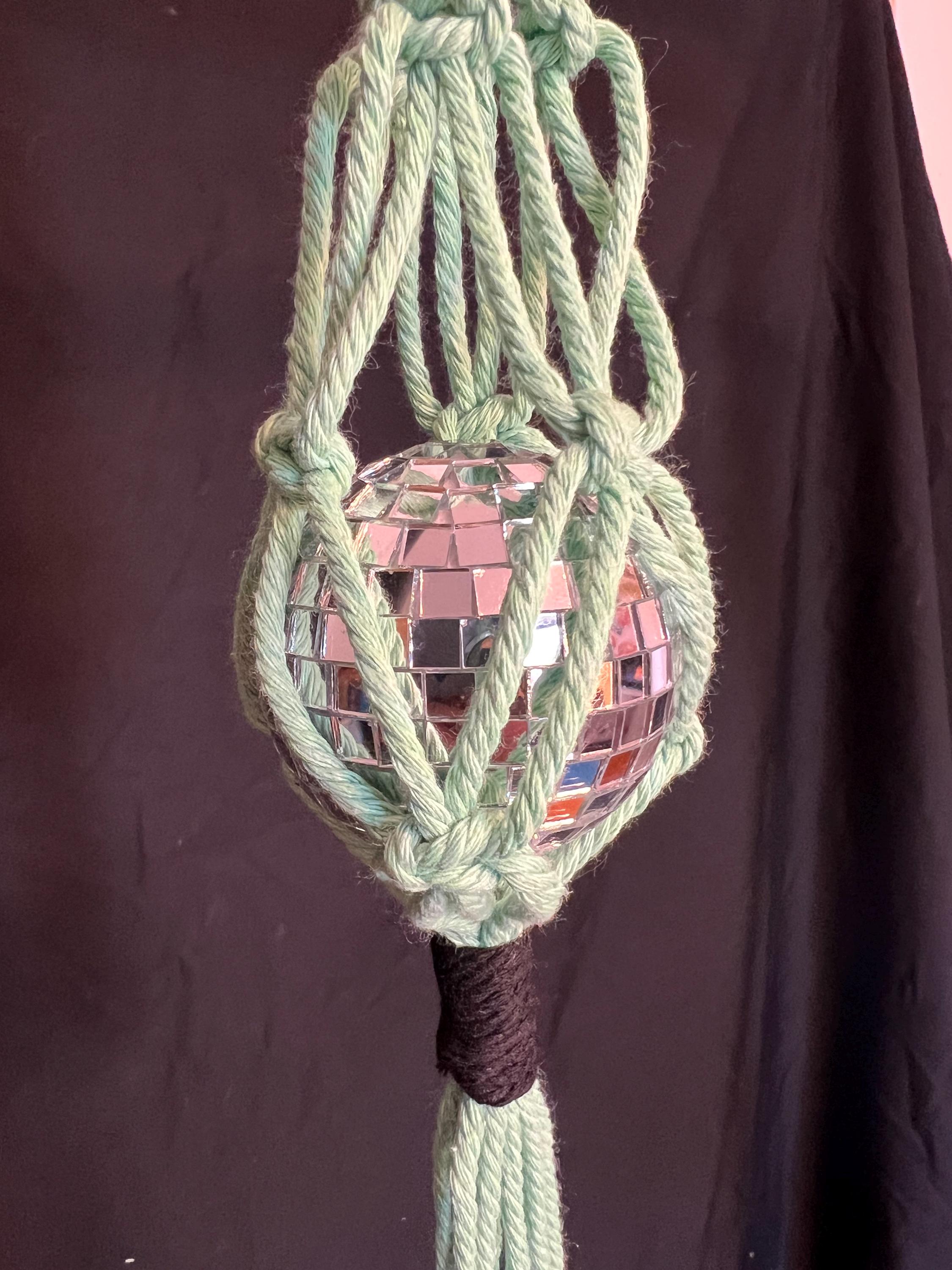 Macrame Mini Disco Ball Hanger - Etsy