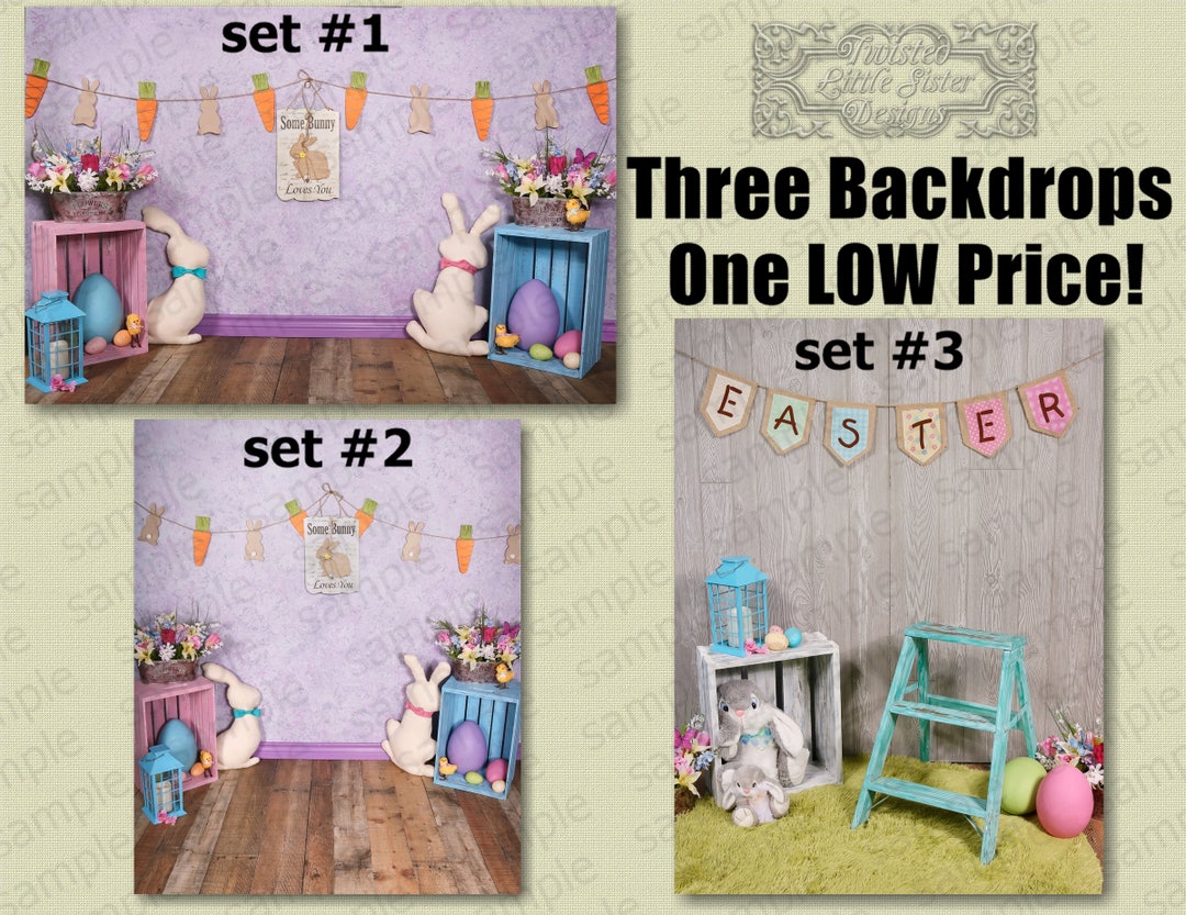 PRICE REDUCED Easter Mini Session Digital Backdrop, Boys and Girls ...