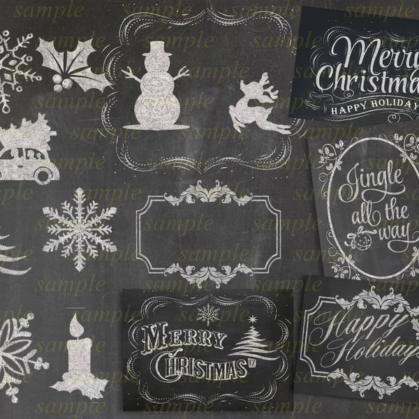 Christmas Chalk - Etsy