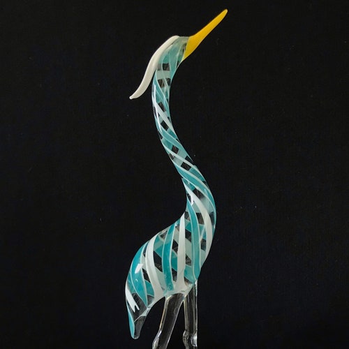 Heron medium Handblown Glass Sculpture - Etsy
