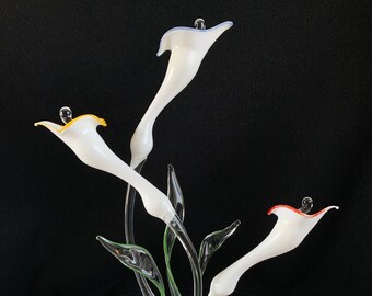 Calla Lilies Handblown Glass Sculpture | Etsy