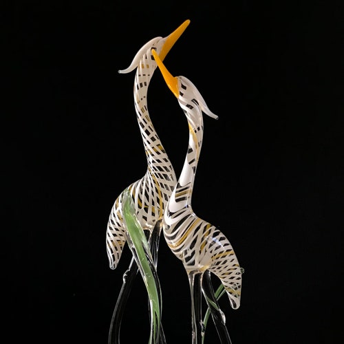 Heron medium Handblown Glass Sculpture - Etsy