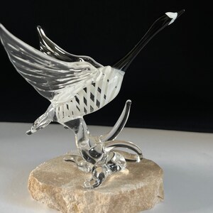 Heron medium Handblown Glass Sculpture - Etsy