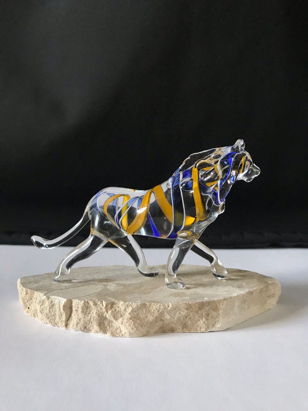 Lion Handblown Glass Sculpture - Etsy