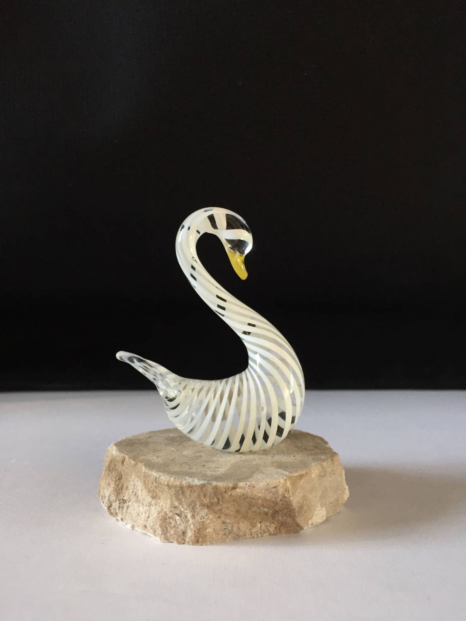 Swan Handblown Glass Sculpture - Etsy