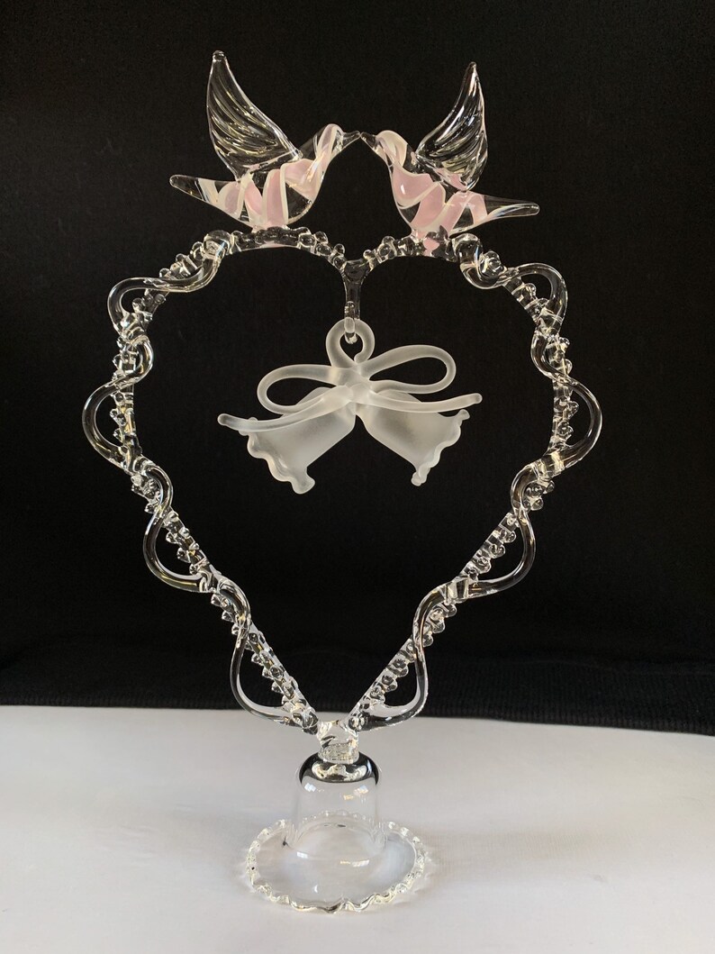 Doves on Hanging Bells Cake Top Handblown Glass Sculpture - Etsy