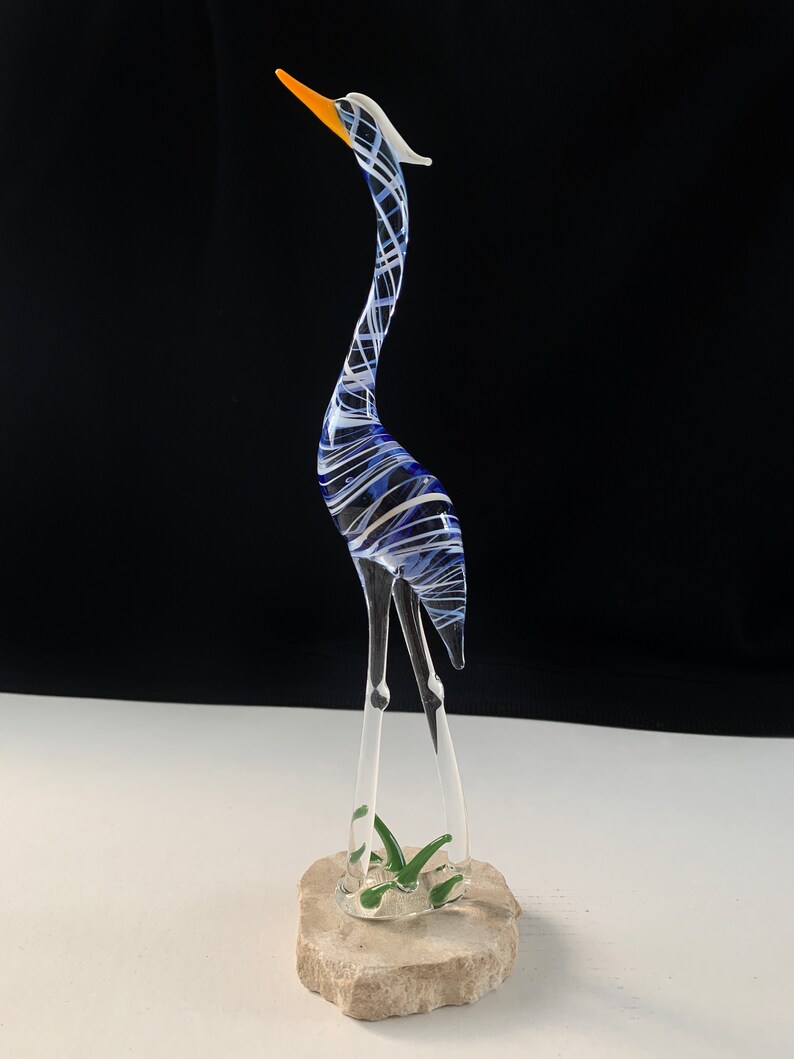 Heron (medium) Handblown Glass Sculpture - Etsy