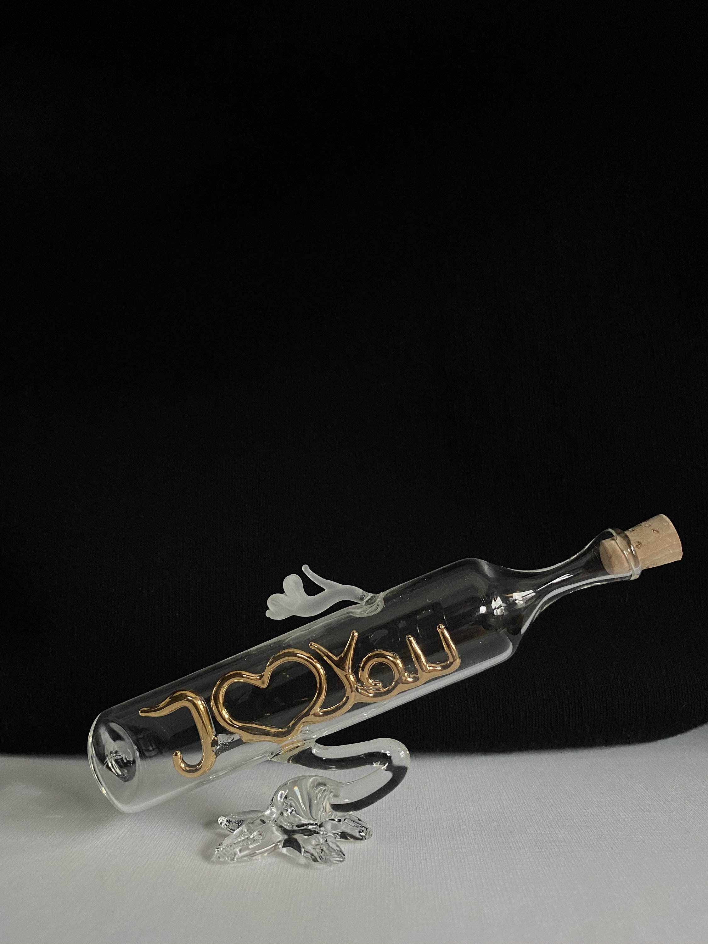 I Love You Handblown Glass Bottle Sculpture | Etsy