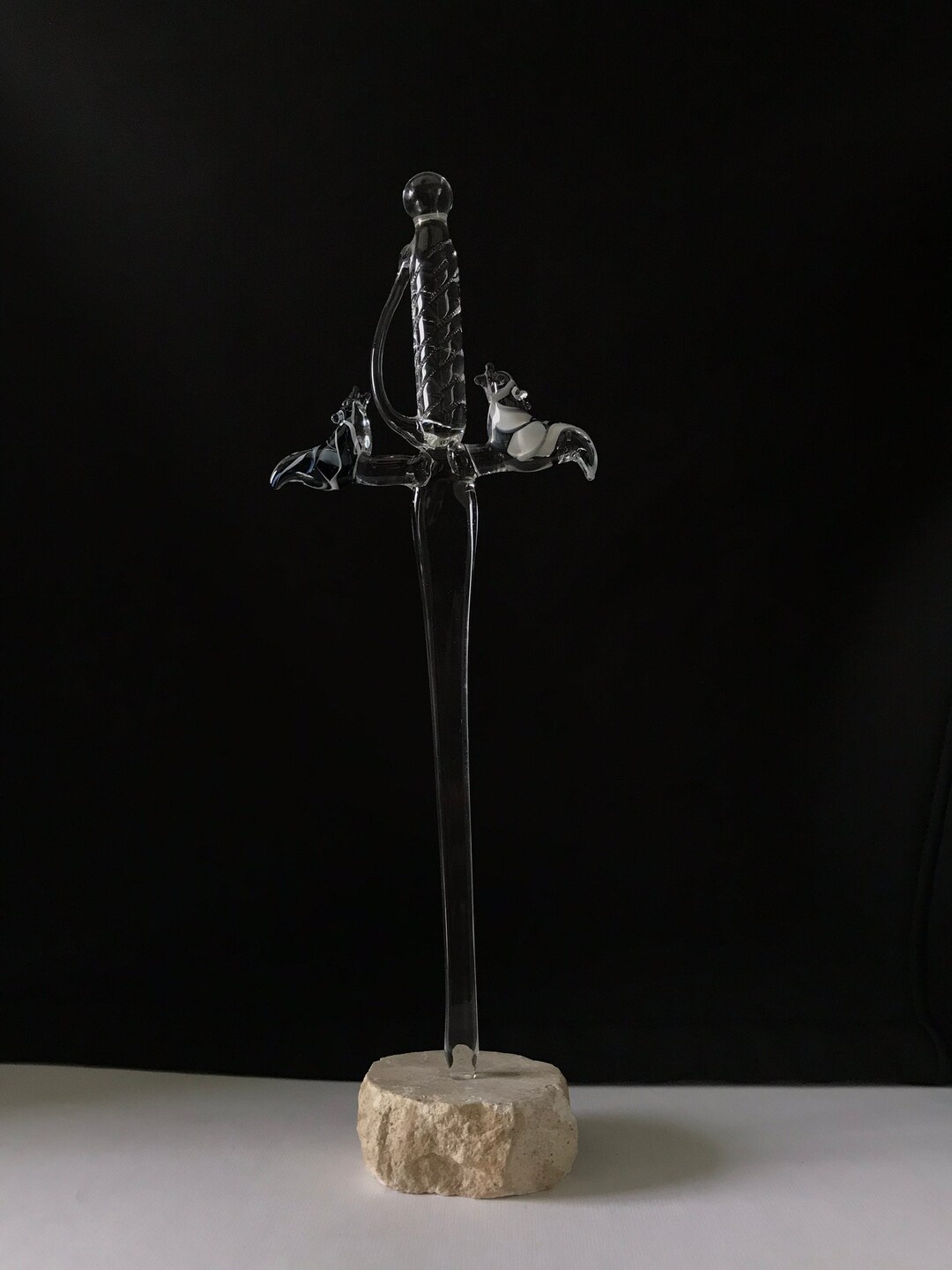 Sword Wolf Handle Handblown Glass Sculpture - Etsy