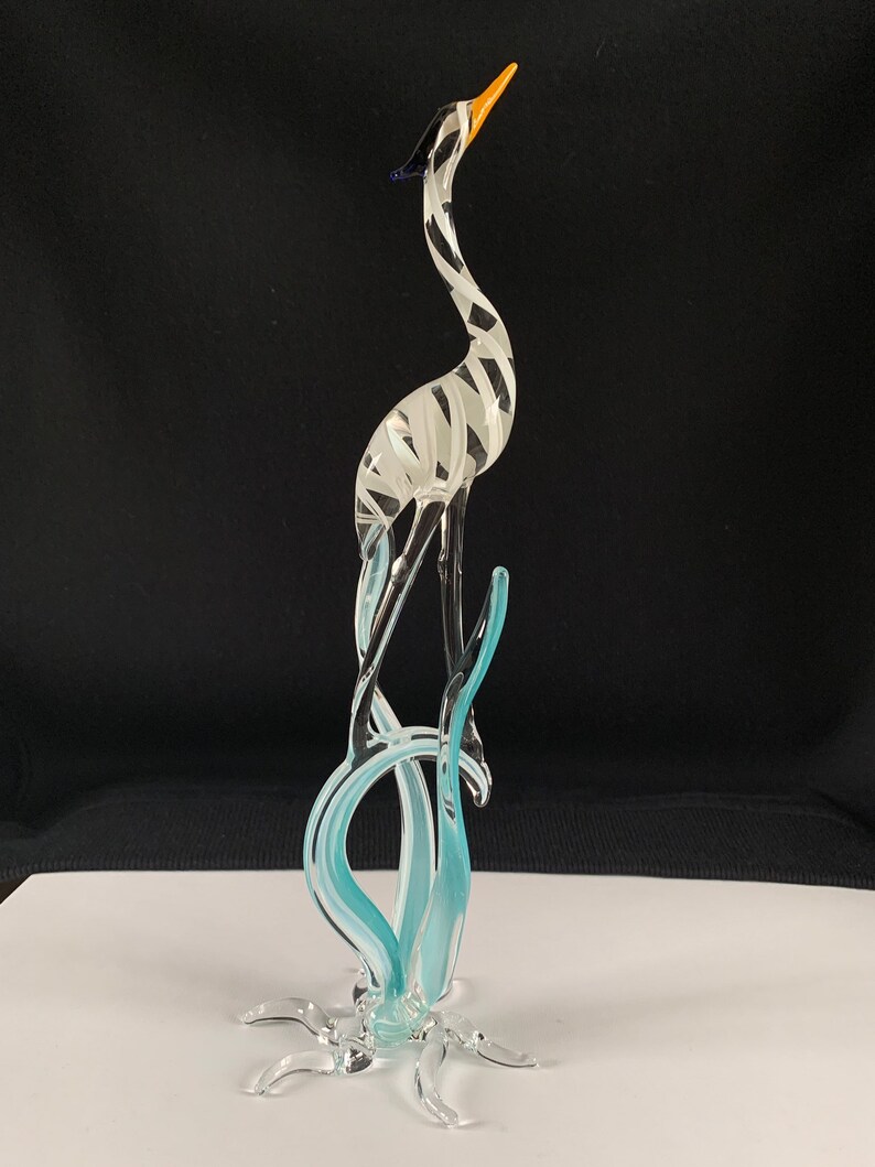 Heron Large Handblown Glass Sculpture | Etsy