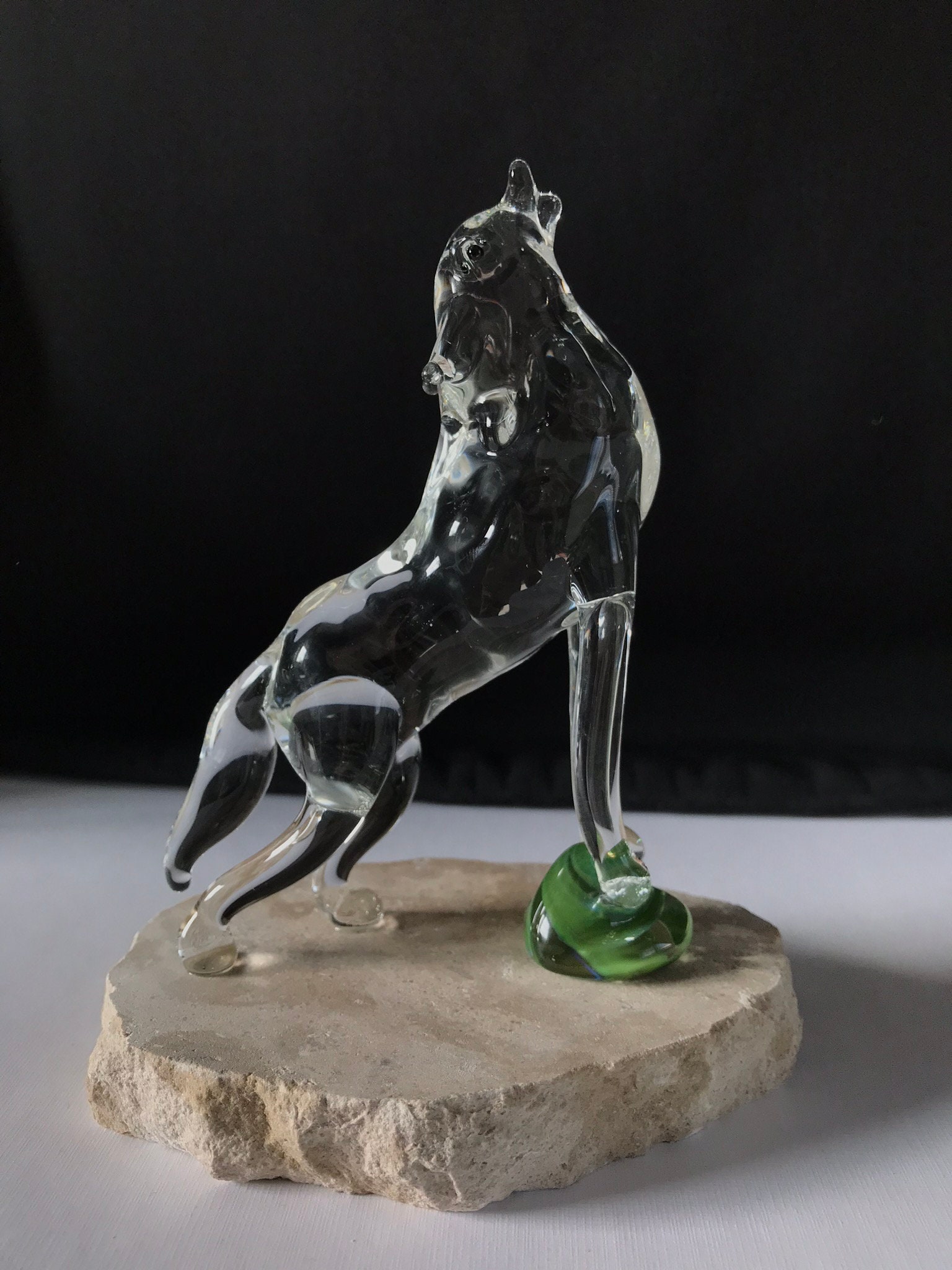 Howling Wolf Handblown Glass Sculpture - Etsy Canada