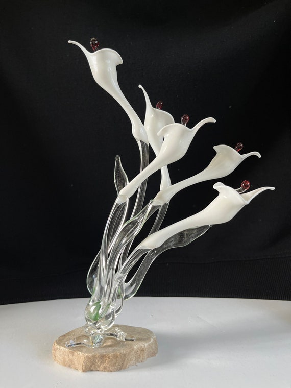 Handblown Glass Calla Lilies Sculpture - Etsy