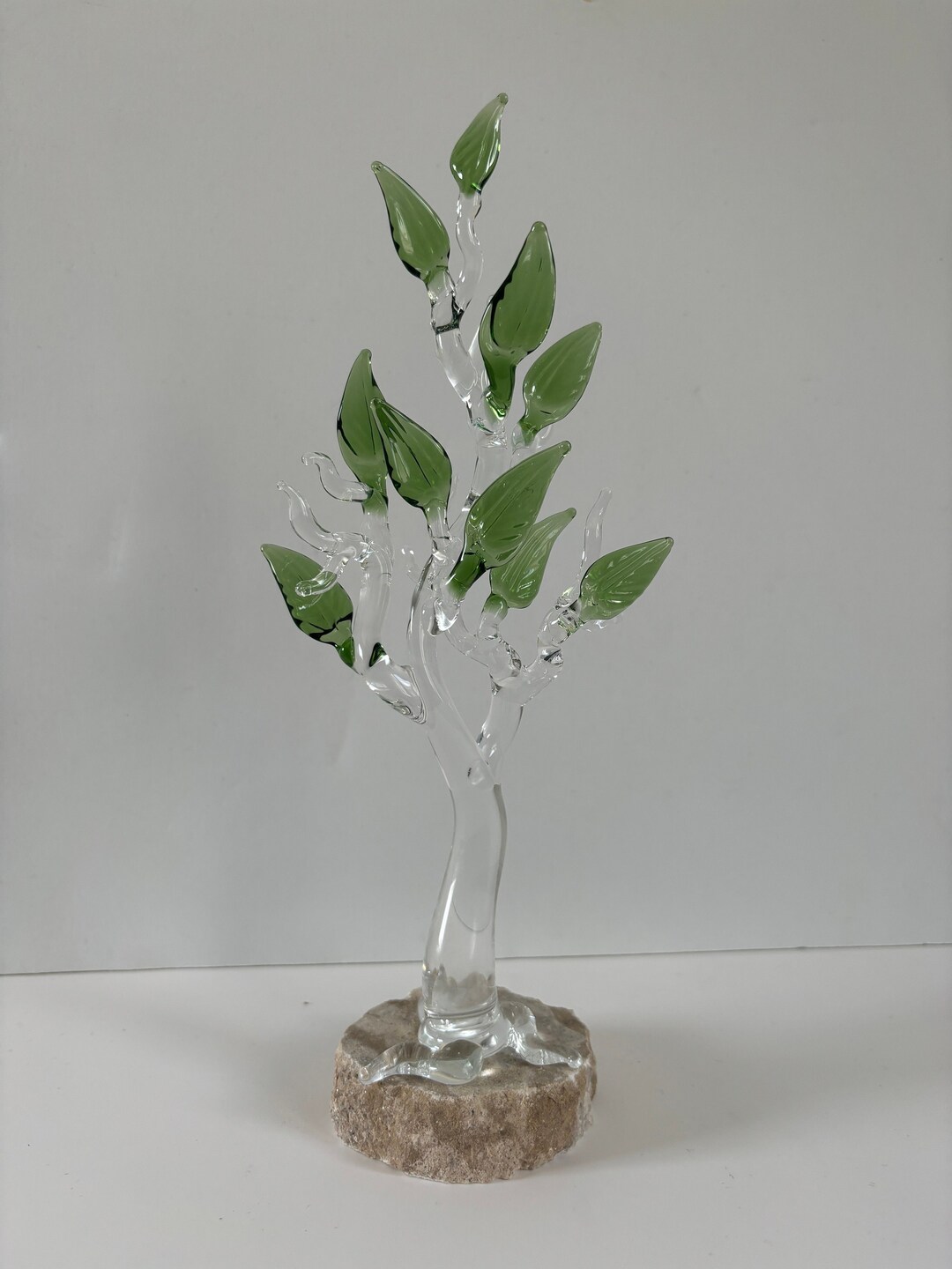 Green Tree Handblown Glass Sculpture - Etsy