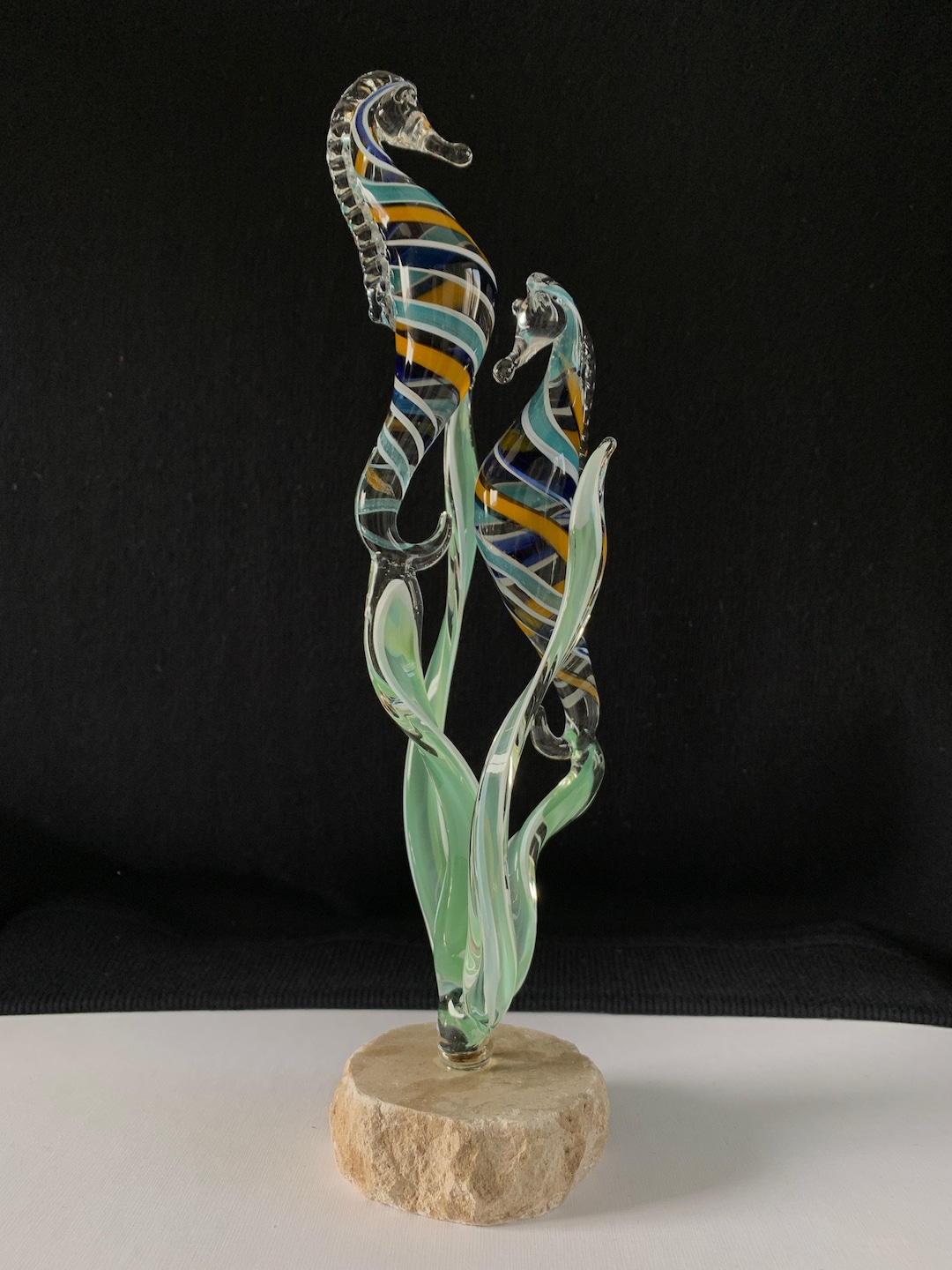 Seahorse Handblown Glass Sculpture - Etsy