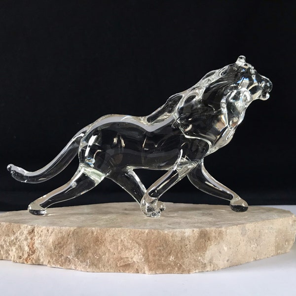 Glass Lion - Etsy