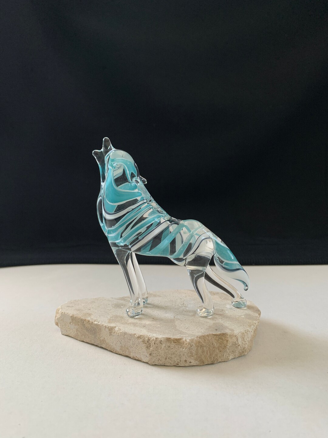 Howling Wolf Handblown Glass Sculpture - Etsy