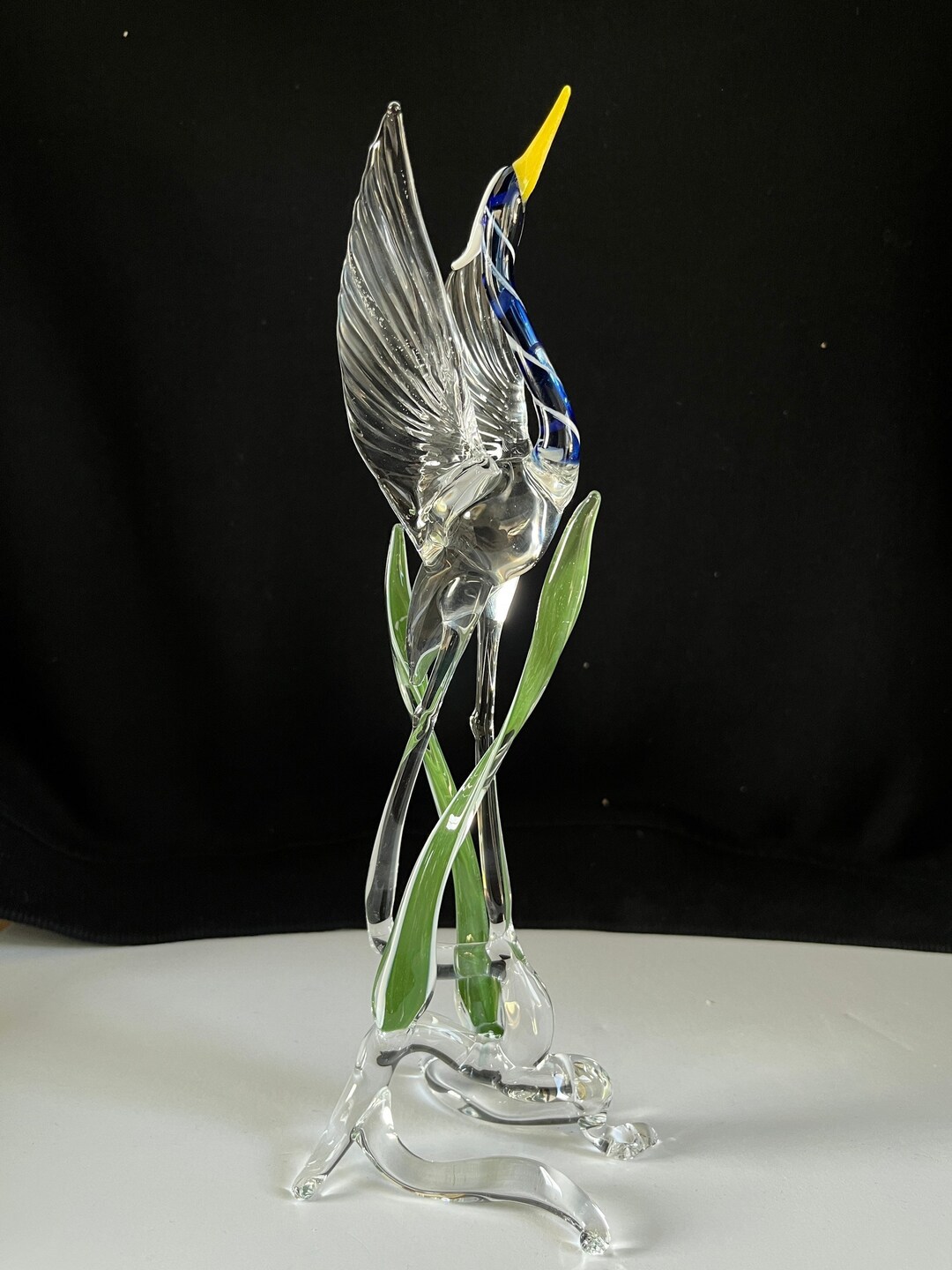 Heron Handblown Glass Sculpture - Etsy