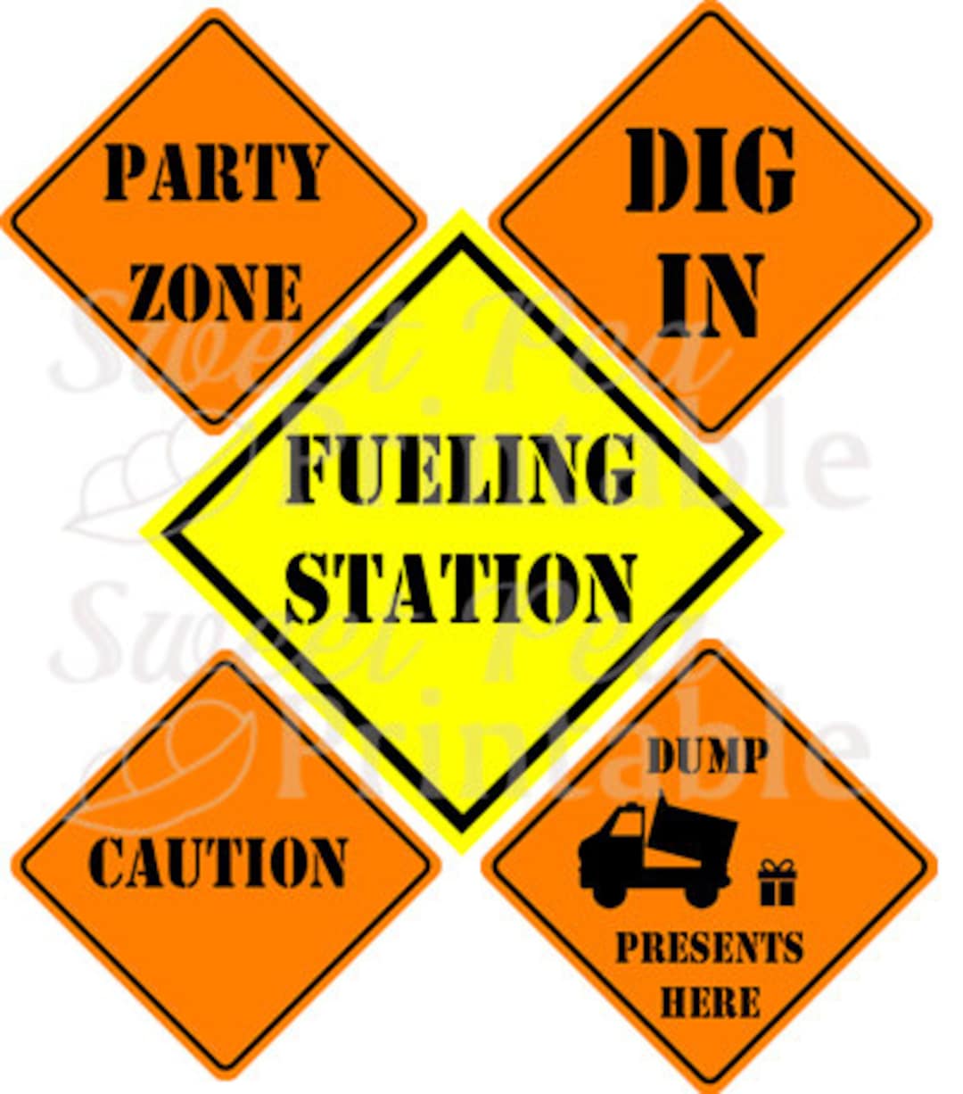Construction Birthday Party Signs - Instant Download - Etsy